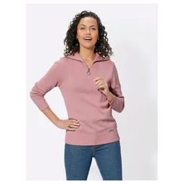 Troyer Casual Looks "Troyer-Pullover", Damen, Gr. 48, rosa (rosenquarz), 50% Baumwolle, 50% Polyacryl, unifarben, Pullover Troyer