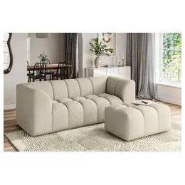 3-Sitzer Home Affaire "TUURE Verl&auml;ssliche Qualit&auml;t, moderne Steppung, Breite 227cm", beige (hellbeige), B:227cm H:81cm T:94cm, 100% Polyester, Sofas, Bubble Optik, hoher Sitzkomfort, Wellenunterfederung