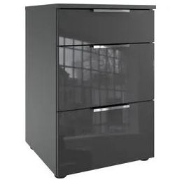 Nachtkommode wimex "Level36 C by fresh to go", grau (graphit, glas grau), B:41cm H:61cm T:41cm, Holzwerkstoff, Sideboards, mit Glaselementen auf der Front, soft-close Funktion, 41cm breit