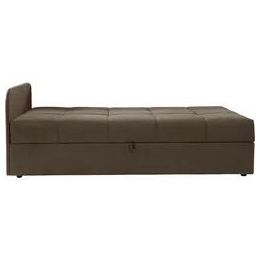 Schlafsofa Alina "Marla", braun (braun eqe 4), B:205cm H:73cm T:91cm, Chenille EQE (100% Polyester), Sofas, Schlafsofa, inkl. Stauraum, Armlehne wahlweise links ode rechts
