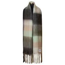 XXL-Schal Chillouts "Gero Scarf", Damen, grau (grau, mint), Kunstfaser, kariert, mehrfarbig, Modet&uuml;cher, mit dicken Fransen
