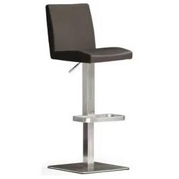 Bistrostuhl MCA furniture "BARBECOOL Barhocker Bistrostuhl Tresenhocker", braun (braun, edelstahl geb&uuml;rstet, braun), B:40cm H:85cm T:52cm, Leder, St&uuml;hle, Bistrostuhl, mit R&uuml;ckenlehne,Bodenplatte eckig, 180 drehbar, Sitzh&ouml;he von 56-81 cm