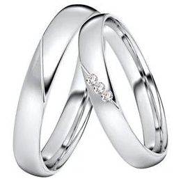 Trauring DOOSTI "Schmuck Geschenk Silber 925 Trauring Ehering Partnerring LIEBE" Gr. 62, silber (silberfarben), Fingerringe, Damen, 62,mit Zirkonia, Silber 925 (Sterlingsilber), 3,5mm, Trauring, wahlweise mit oder ohne Zirkonia