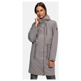 Outdoorjacke Marikoo "Megumii", Damen, Gr. 6XL, grau, Obermaterial: 100% Polyester; Innenseite: 100% Polyester; Futter: 100% Polyester; Wattierung: 100% Polyester, Jacken Outdoorjacke, mit weichem Teddyfell innen