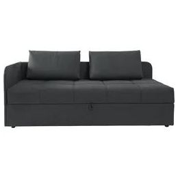 Schlafsofa Alina "Marla", grau (basaltgrau eqe 129), B:205cm H:73cm T:95cm, Chenille EQE (100% Polyester), Sofas, Schlafsofa, inkl. Stauraum & 2 R&uuml;ckenkissen, Armlehne wahlweise links oder rechts