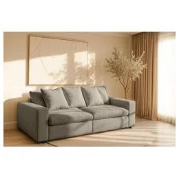 3-Sitzer Home Affaire "Venslev", beige, B:230cm H:83cm T:120cm, 100% PES, Sofas, Lounge-Sofa, mit extra tiefer Sitzfl&auml;che und losen Kissen