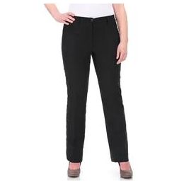 Stoffhose KjBRAND "Bea", Damen, Gr. 48/24, K-Gr, schwarz (schwarz gestreift), Web, Obermaterial: 47% Baumwolle, 45% Polyester, 6% Viskose, 2% Elasthan, normal lang, Hosen Stoffhose, Sommerhose optimale Passform in Quer-Stretch