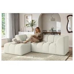Ecksofa Home Affaire "TUURE L-Form, Verl&auml;ssliche Qualit&auml;t, moderne Steppung, Breite 255cm", beige (creme), B:255cm H:81cm T:177cm, 100% Polyester, Sofas, Ecksofa, Bubble Optik, moderne Steppung, hoher Sitzkomfort, Wellenunterfederung