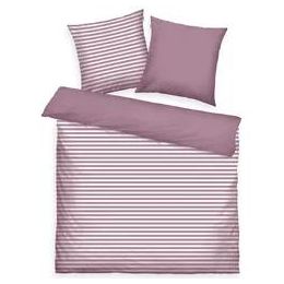 Herding Bettw&auml;sche TOM TAILOR HOME "MEDIUM STRIPES in Gr. 135x200cm, 155x220cm oder 200x220cm", lila (cozy mauve, crisp wei&szlig;), B/L: 135cm x 200cm, 1 Stk., 1 Stk., Renforc&eacute;, B/L: 80cm x 80cm, 2 Stk., Renforc&eacute;, Obermaterial: 100% Baumwolle, Bettw&auml;sche, Bettw&auml;sche, new bedroom, mit farbigem Markenrei&szlig;verschluss
