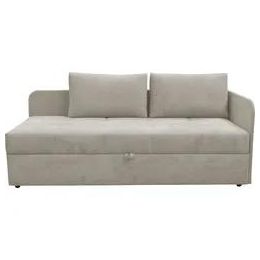 Schlafsofa Alina "Marla", grau (hellgrau xbo 29), B:205cm H:73cm T:95cm, Struktur fein XBO (100% Polyester), Sofas, Schlafsofa, inkl. Stauraum & 2 R&uuml;ckenkissen, Armlehne wahlweise links oder rechts