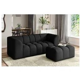 3-Sitzer Home Affaire "TUURE Verl&auml;ssliche Qualit&auml;t, moderne Steppung, Breite 227cm", schwarz, B:227cm H:81cm T:94cm, 100% Polyester, Sofas, Bubble Optik, hoher Sitzkomfort, Wellenunterfederung