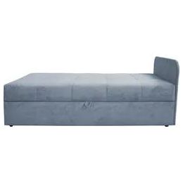 Schlafsofa Alina "Marla", blau (blaugrau xbo 26), B:205cm H:73cm T:91cm, Struktur fein XBO (100% Polyester), Sofas, Schlafsofa, inkl. Stauraum, Armlehne wahlweise links ode rechts