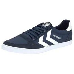 Sneaker Hummel "Slimmer Stadil Canvas Low", Gr. 48, blau (marine, wei&szlig;), Textil, Veloursleder, Schuhe Skaterschuh Sneaker low Retrosneaker