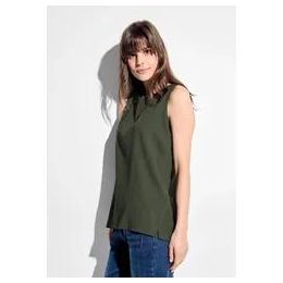 Blusentop Cecil, Damen, Gr. XXL (46), gr&uuml;n (cool khaki), Stoff, 55% Polyester, 44% Viskose, 1% Elasthan, unifarben, gerade h&uuml;ftlang, Rundhals, B&uuml;ndchen, Blusen Blusentop, aus softem Materialmix