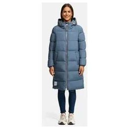 Winterjacke Marikoo "Nomadiaa", Damen, Gr. 3XL, blau (stormy blau), Obermaterial: 100% Polyester; Innenseite: 100% Polyester; Futter: 100% Polyester; Wattierung: 100% Polyester, Jacken Winterjacke, Lange Damen Winterjacke