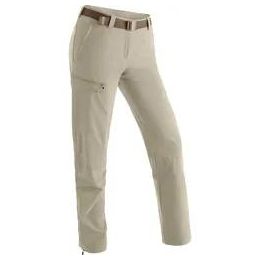 Funktionshose Maier Sports "Inara slim", Damen, Gr. 17, Kurzgr&ouml;&szlig;en, braun (hellbraun), 90% Polyamid, 10% Elasthan, Hosen Funktionshose, Herren Wanderhose, atmungsaktive Outdoor-Hose, 4 Taschen, Slim Fit