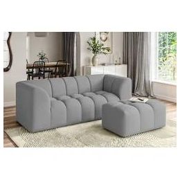 3-Sitzer Home Affaire "TUURE Verl&auml;ssliche Qualit&auml;t, moderne Steppung, Breite 227cm", grau, B:227cm H:81cm T:94cm, 100% Polyester, Sofas, Bubble Optik, hoher Sitzkomfort, Wellenunterfederung
