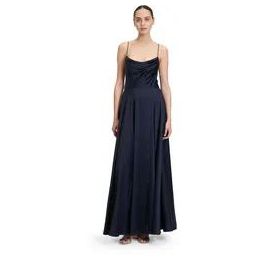 Abendkleid Vera Mont "Damen mit Wasserfallausschnitt", Damen, Gr. 32, Normalgr&ouml;&szlig;en, blau (night sky), Satin, Obermaterial: 97% Polyester, 3% Elasthan; Futter: 100% Polyester, figurumspielend lang, Wasserfallausschnitt, Kleider Abendkleid, Material
