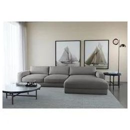 Ecksofa Home Affaire "Bloomfield, elegant, viel Platz, Mega Couch, Breite 303cm, L-Form", grau (granit grau), B:303cm H:84cm T:176cm, 100% Polyester, Sofas, Ecksofa, extra tiefe Sitzfl&auml;che, wahlweise mit Sitztiefenverstellung
