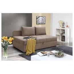 Schlafsofa Alina "Marla", braun (hellbraun xbo 2), B:201cm H:73cm T:95cm, Struktur fein XBO (100% Polyester), Sofas, Schlafsofa, inkl. Stauraum und 2 R&uuml;ckenkissen