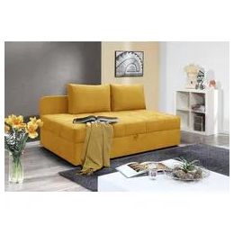 Schlafsofa Alina "Marla", gelb (gelb xbo 5), B:201cm H:73cm T:95cm, Struktur fein XBO (100% Polyester), Sofas, Schlafsofa, inkl. Stauraum und 2 R&uuml;ckenkissen