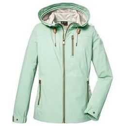 Softshelljacke "GS 24 WMN SFTSHLL JCKT", Damen, Gr. 44, gr&uuml;n (mint), Oberstoff: Oberseite: 100% Polyester (recycelt), R&uuml;ckseite: 100% Polyester, Futter: 100% Polyester, G.I.G.A. DX BY KILLTEC, Jacken Softshelljacke, Wasserabweisende Softshelljacke, verstellbare Kapuze, winddicht