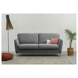 2-Sitzer Home Affaire "MARSEILLE Kompaktsofa 170 cm, Cord, Flachgewebe, Struktur, Webstoff", grau (dunkelgrau), B:170cm H:88cm T:90cm, 100% Polyester, Sofas, Massivholzbeine Eiche, Landhausstil, Wellenunterfederung