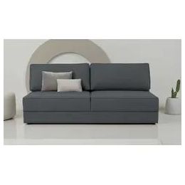 Schlafsofa OTTO HOME "Simonton 3-Sitzer, Breite 202 cm", grau (anthrazit), B:202cm H:86cm T:102cm, 100% Polyester, Sofas, Schlafsofa, Liegefl&auml;che 202x146 cm, inkl. Bettkasten, weicher Struktur-Stoff