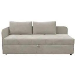 Schlafsofa Alina "Marla", grau (hellgrau xbo 29), B:205cm H:73cm T:95cm, Struktur fein XBO (100% Polyester), Sofas, Schlafsofa, inkl. Stauraum & 2 R&uuml;ckenkissen, Armlehne wahlweise links oder rechts