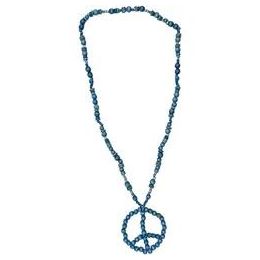 Lange Kette "Peace", Damen, Gr. onesize, Holz, blau, Collezione Alessandro, Basic, Halsketten, aus Holzperlen gef&auml;delt