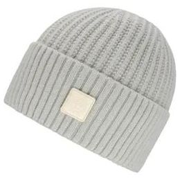Strickm&uuml;tze Chillouts "Denise Hat", Damen, grau (light grau), Strick, Materialmix, unifarben, M&uuml;tzen Strickm&uuml;tze, mit sichtbarem Logo-Patch