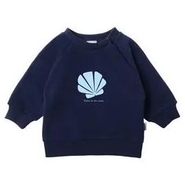 Sweatshirt Liliput "listen to the ocean", M&auml;dchen, Gr. 110/116, blau (dunkelblau), 80% Baumwolle, 20% Polyester, bedruckt, normal, Rundhals, Sweatshirts Sweatshirt, mit niedlichem Muschel-Print
