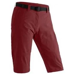 Caprihose Maier Sports "Kluane", Damen, Gr. 38, Normalgr&ouml;&szlig;en, rot (weinrot), 90% Polyamid, 10% Elasthan, Hosen Caprihose, Damen Shorts, kurze Wanderhose, Outdoorhose mit 2 Taschen, Regular Fit
