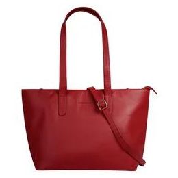 Shopper Bruno Banani, Damen, Gr. B/H/T: 30cm x 25cm x 14cm onesize, rot, Leder, leicht gl&auml;nzend, unifarben, Taschen Shopper, echt Leder