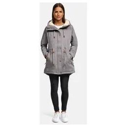 Winterjacke Navahoo "Ireliaa", Damen, Gr. M, grau, Obermaterial: 100% Baumwolle; Innenseite: 100% Polyester; Futter: 100% Polyester, Jacken Winterjacke, mit warmen Teddyfell