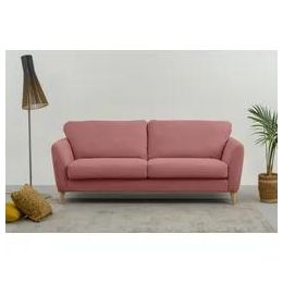 3-Sitzer Home Affaire "MARSEILLE 3er Sofa 206 cm, Cord, Flachgewebe, Struktur, Webstoff", rosa (blush), B:206cm H:88cm T:90cm, 100% Polyester, Sofas, Massivholzbeine Eiche, Landhausstil, Wellenunterfederung