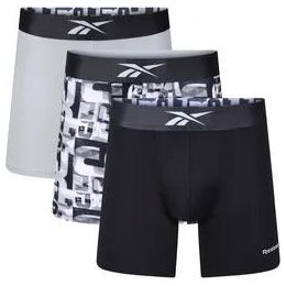 Boxer Reebok "SHAND", Herren, Gr. S, bunt, Microfaser, Obermaterial: 92% Polyester, 8% Elasthan, gemustert, unifarben, eng, Unterhosen, basic, bequem, weich, mit Logo, breiter Bund, mit Muster