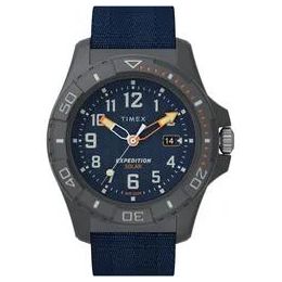 Solaruhr Timex "FREEDIVE", blau, Armbanduhren, Damen, Armbanduhr, Herrenuhr, Datum, Leuchtzeiger, Mineralglas, analog