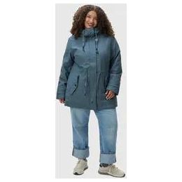 Wintermantel Ragwear "Monadis Rainy II Intl.", Damen, Gr. XXXL(46), grau (hellgrau), Oberstoff: 100% Polyester; Futter: 100% Polyester; Wattierung: 100% Polyester, figurbetont Po-bedeckend, hoch geschlossener Ausschnitt, mit Knopf,verstellbar Rippstrickb&uuml;ndchen, M&auml;ntel Wintermantel, sportlicher, wasserdichter Parka f&uuml;r den Winter