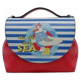 Henkeltasche DOGO "Handy Umh&auml;ngetasche You, Me And The Sea Schultertasche", Damen, Gr. B/H/T: 24cm x 12cm onesize, rot, Taschen, Handgefertigt