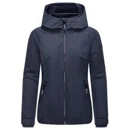 Winterjacke Ragwear "Dizzie Warm Rain", Damen, Gr. S (36), blau (navy), Obermaterial: 100% Polyester; Innenfutter: 100% Polyester; Wattierung: 100% Polyester, Basic, figurumspielend h&uuml;ftbedeckend, &Auml;rmel ohne &Auml;rmelschlitz Rippb&uuml;ndchen mit Gummizug, Jacken Winterjacke, Wasserdichte warme Damen Jacke mit Kapuze