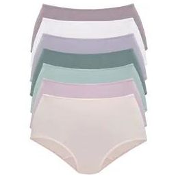 Taillenslip Vivance, Damen, Gr. 40/42, bunt (rosa, puder, gr&uuml;n, flieder, wei&szlig;), Single Jersey, Obermaterial: 95% Baumwolle, 5% Elasthan, unifarben, bequem, Unterhosen Taillenslip, in frischen und gedeckten Farben