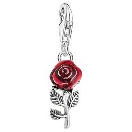 Charm-Einh&auml;nger Thomas Sabo "Rose", bunt (silberfarben, rot), Charms, Damen, Silber 925 (recycelt)