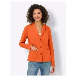 Jerseyblazer Heine "Jersey-Blazer", Damen, Gr. 46, orange, 100% Baumwolle, Blazer, Topseller