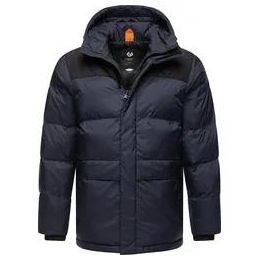 Steppjacke Ragwear "Mikkesh", Herren, Gr. XL (54), blau (navy), Obermaterial oben: 100% Polyester. Obermaterial unten: 100% Nylon. Innenfutter: 100% Polyester. Wattierung: 100% Polyester, Basic, l&auml;ssig geschnitten h&uuml;ftbedeckend, hoch geschlossener Ausschnitt, &Auml;rmel ohne &Auml;rmelschlitz Rippstrickb&uuml;ndchen, Jacken Steppjacke, Sportliche Herren Winterjacke mit Kapuze