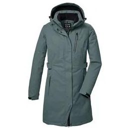 Parka Killtec "KOW 303 WMN PRK", Damen, Gr. 48, blau (graublau), Obermaterial: 100% Polyester;Futter: 100% Polyester;F&uuml;llung: 100% Polyester, Jacken Parka, Wasserdichter, atmungsaktiver Damenparka mit abnehmbarer Kapuze