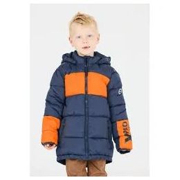 Outdoorjacke ZIGZAG "Bruno", Kinder, Gr. 104, blau (blau, orange), 100% Nylon, mehrfarbig, normal, ohne Ausschnitt, Jacken Outdoorjacke, mit winddichtem und atmungsaktivem Material