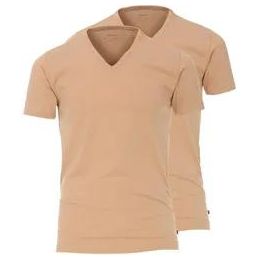 T-Shirt Venti "Venti T-Shirt Doppelpack uni", Herren, Gr. XL, beige, 95% Baumwolle, 5% Elasthan, Shirts T-Shirt