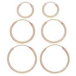 Creolen-Set Firetti "Multipack Schmuck Geschenk Silber 925 Ohrschmuck Creolenset", rosa (ros&eacute;goldfarben), Ohrringe, Damen, Silber 925 (Sterlingsilber)