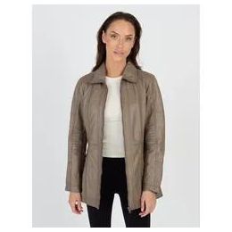 Lederjacke JCC "31023631", Damen, Gr. 42, grau (taupe), Obermaterial: 100% Lammleder; Futter: 100% Polyester, Jacken